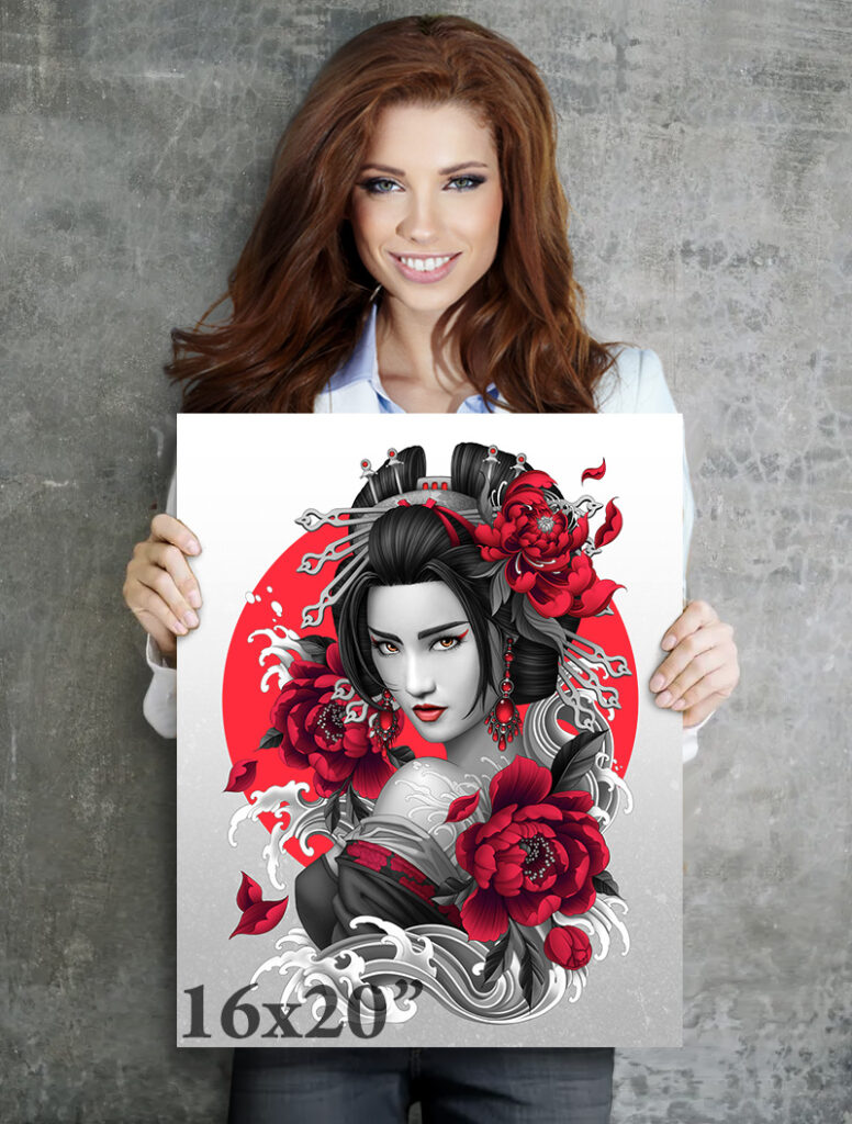 Japanese Geisha Wall Art Canvas - Ben Krefta.com