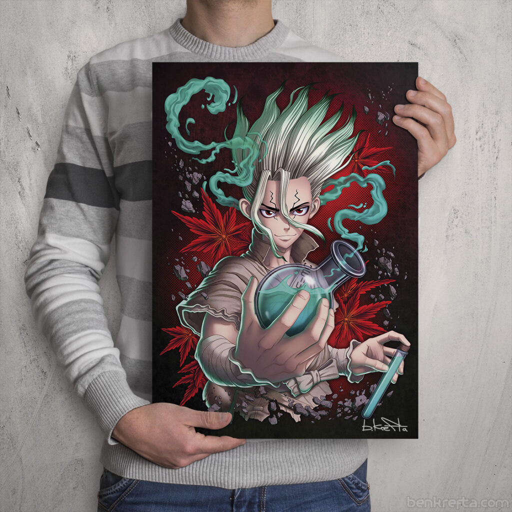 Dr Stone Senku Art Print - A3 - Ben Krefta.com