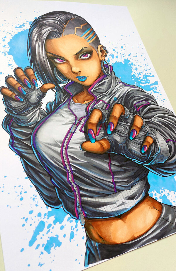 Fighter Girl Exx Original Art - A3 - Ben Krefta.com