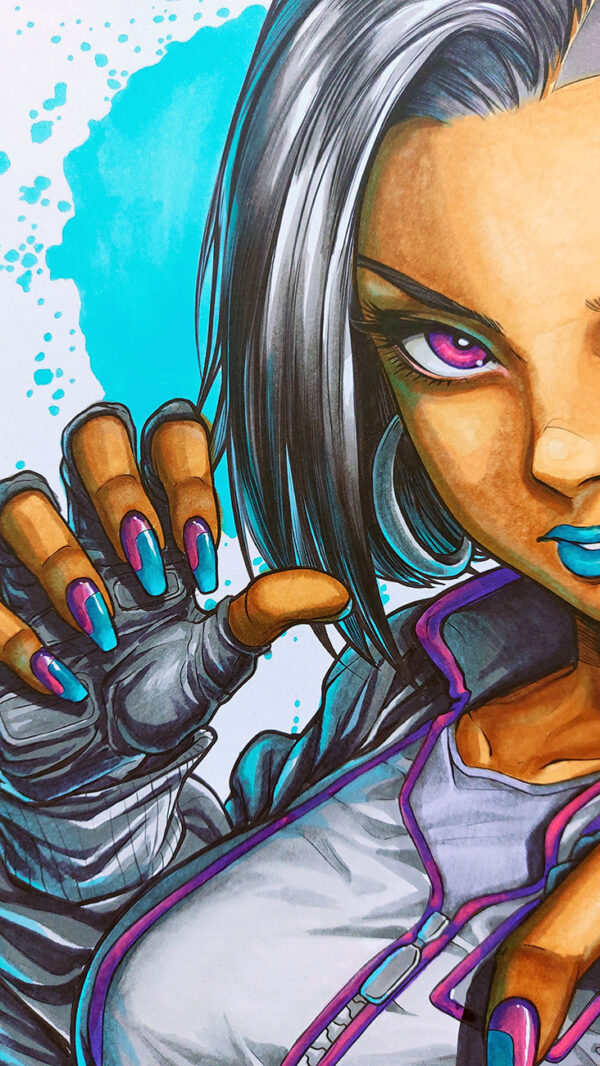 Fighter Girl Exx Original Art - A3 - Ben Krefta.com